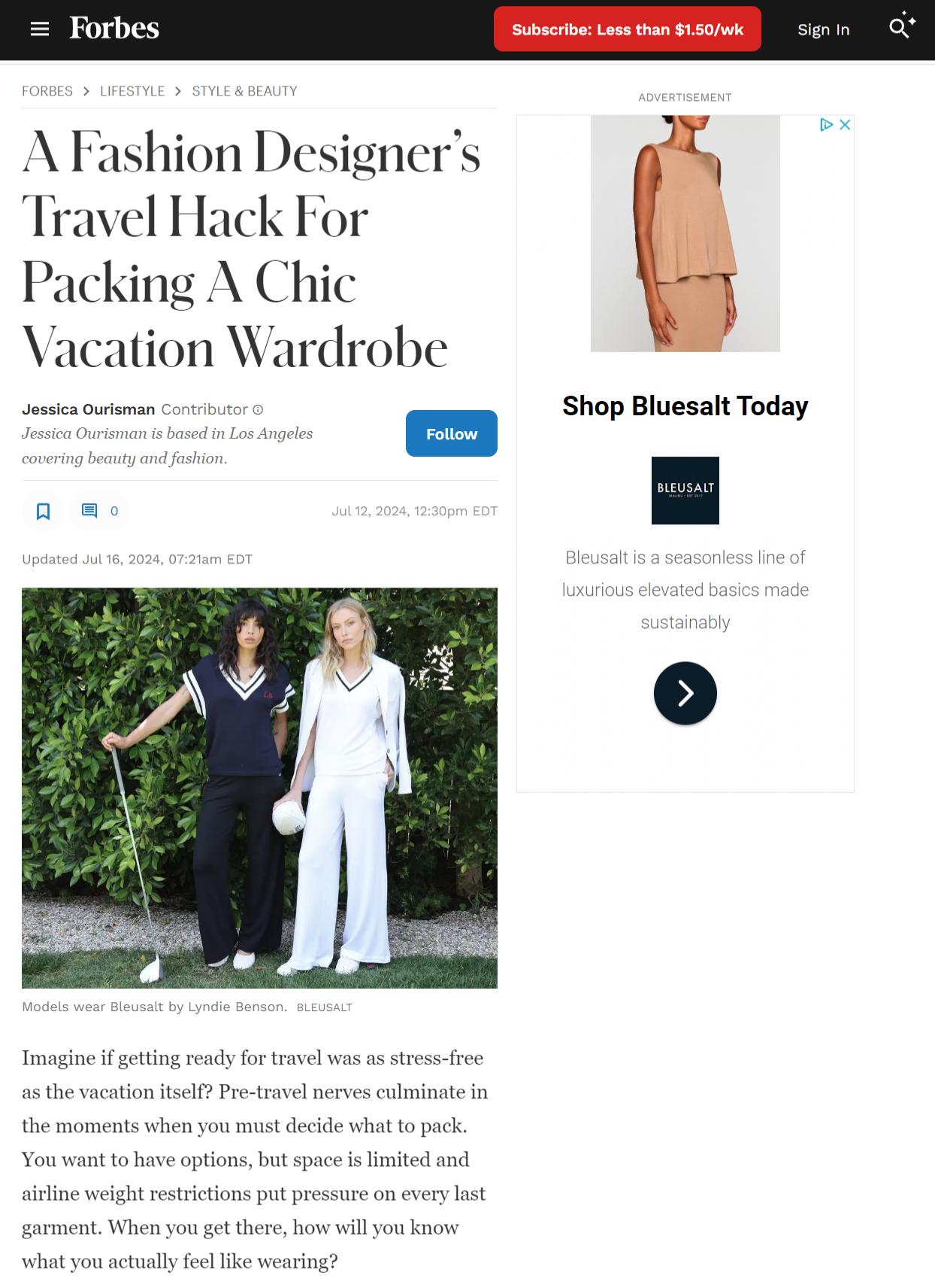 A Fashion Designer’s Travel Hack For Packing A Chic Vacation Wardrobe ...